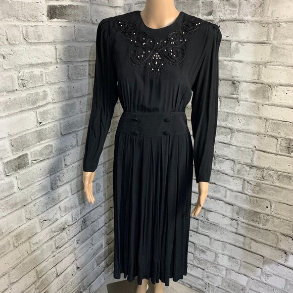 karin stevens | Dresses | Vintage 9s Karin Stevens Midi Dress Small ...